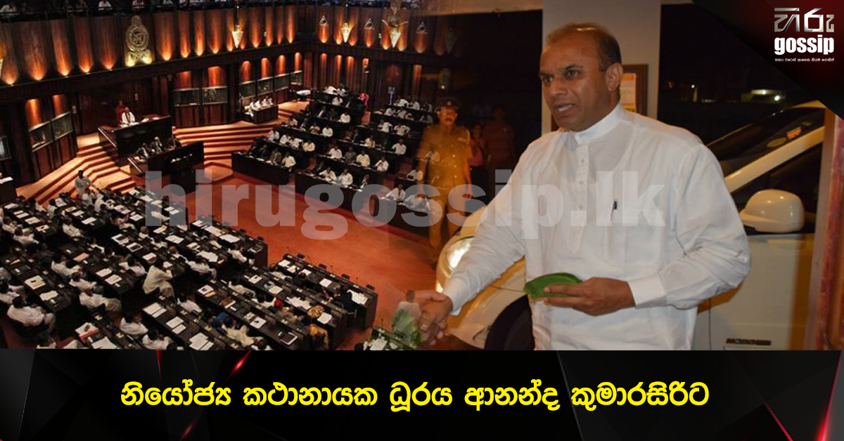 නියෝජ්‍ය කථානායක ධූරය ආනන්ද කුමාරසිරිට - Ananda Kumarasiri - Hiru ...