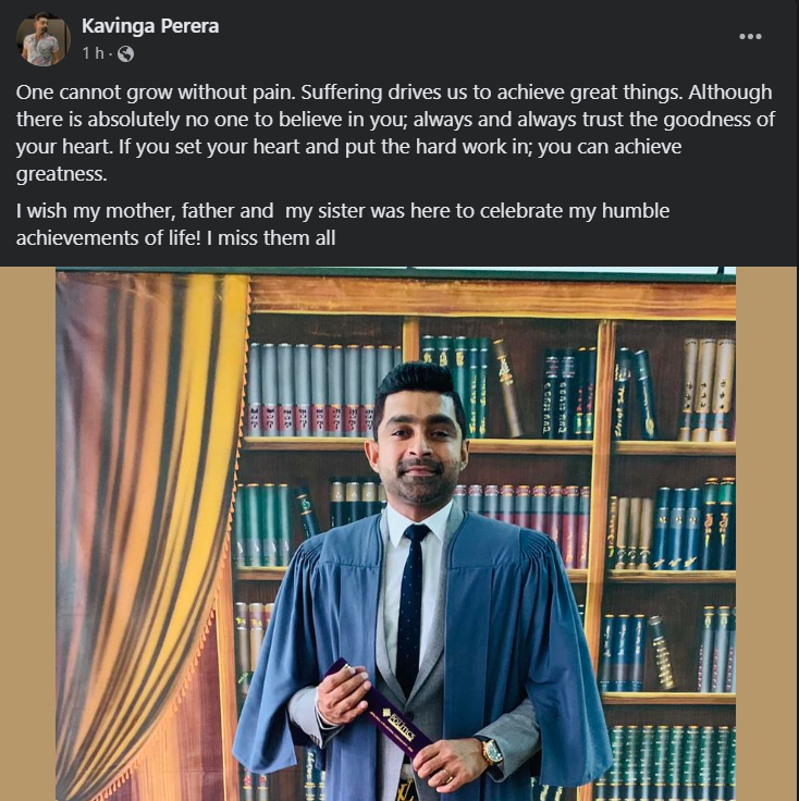 "වේදනාවකින් තොරව කෙනෙකුට වර්ධනය විය නොහැක... මගේ ජයග්‍රහණය සැමරීමට, මගේ ...