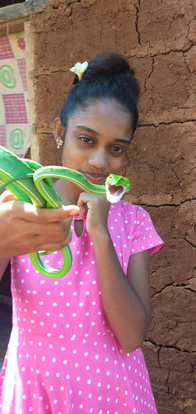 අම්මෝ... එයාට බය නැද්ද මන්දා... රත් වුණු හාදු තොග පිටින් නාගයින්ට දෙන ...